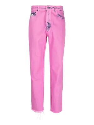 Gcds Logo-embellished Straight Leg Jeans - Pink