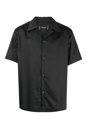 TRIBE AND TRUE Embroidered-motif Cotton Shirt - Black