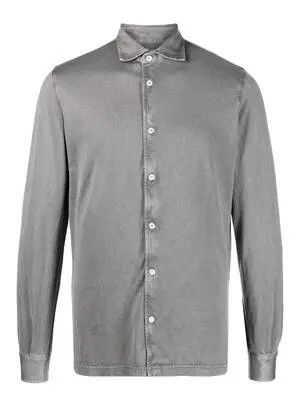 Fedeli Long-sleeved Cotton Shirt - Grey