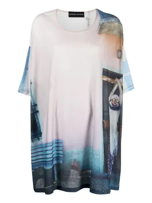 BARBARA BOLOGNA Photograph-print Oversized T-shirt - Neutrals