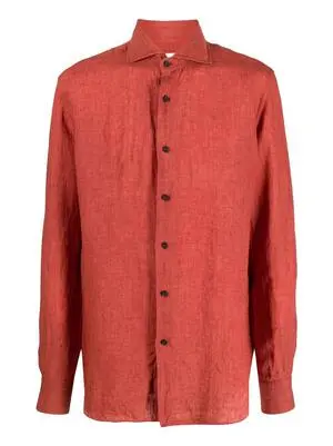 XACUS Long-sleeves Linen Shirt - Orange