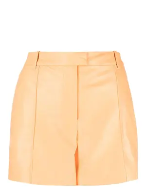 STAND STUDIO Kirsty Faux-leather Shorts - Orange