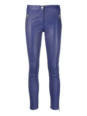 ARMA Cropped Leather Leggings - Blue