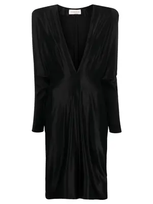 Alexandre Vauthier V-neck Long-sleeve Dress - Black