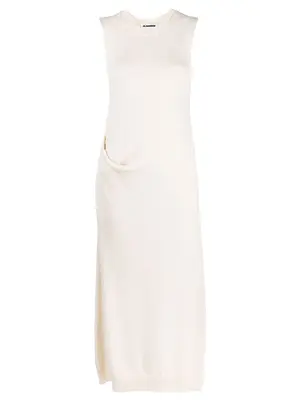 JIL SANDER Fine-knit Maxi Dress - Neutrals