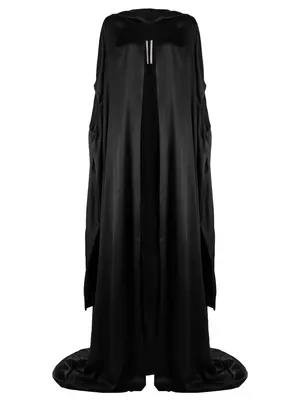 Rick Owens Hooded Silk-satin Gown - Black