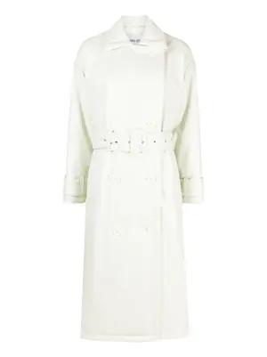 STAND STUDIO Emily Double-breasted Belted Trench Coat - Green