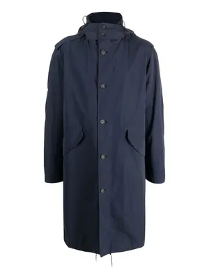 A.p.c. Hooded Parka Coat - Blue