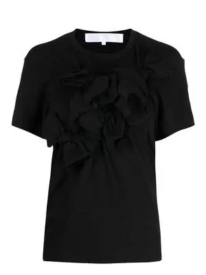 COMME DES GARÇONS TAO Bow-detailed Cotton T-shirt - Black