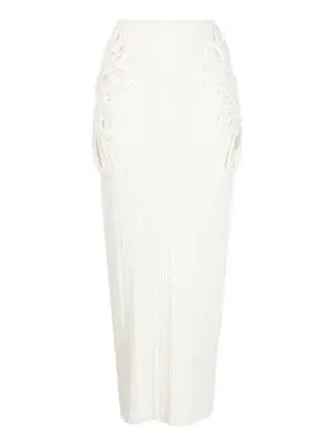 Cult Gaia Chasina Floral-appliqué Skirt - White