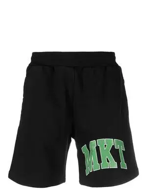 MARKET Logo-print Cotton Track Shorts - Black
