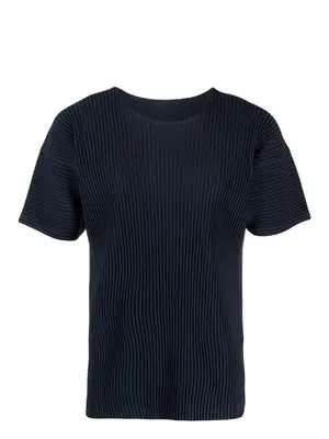 Issey Miyake Ribbed-effect T-shirt - Blue