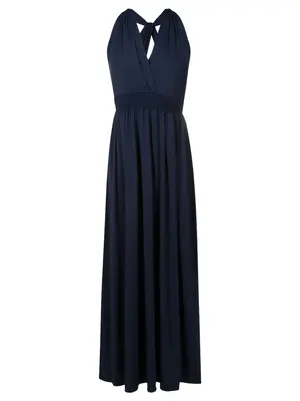 LYGIA & NANNY Venus Crossover-strap Maxi Dress - Blue