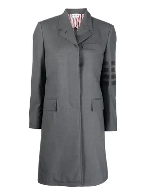 Thom Browne 4-bar Stripe Wool Coat - Grey