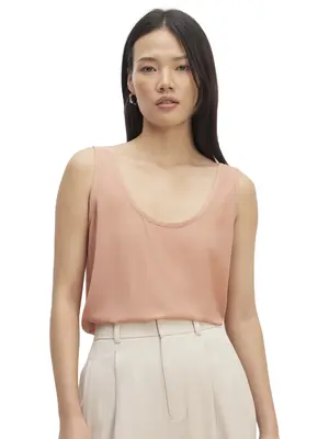 Everlane Washable Silk Scoop Tank Blush Pink