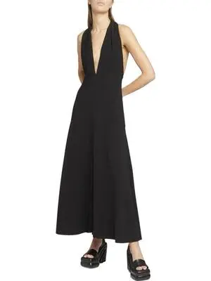 Proenza Schouler Matte Viscose Crepe Twist-back Maxi Dress - Black