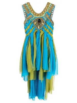 Alberta Ferretti Embellished Sleeveless Midi Dress - Blue