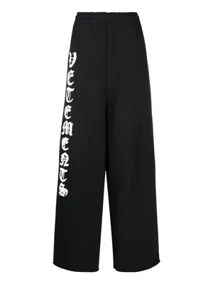 Vetements Logo-print Wide-leg Track Pants - Black