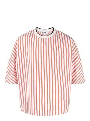 Sunnei Striped Crew-neck T-shirt - White