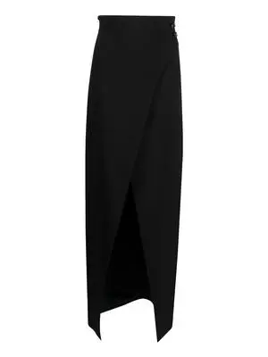 GENNY Asymmetric Wrap Skirt - Black