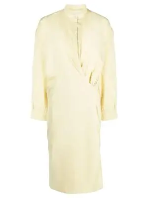 LEMAIRE Officer-collar Wrap Shirt Dress - Yellow