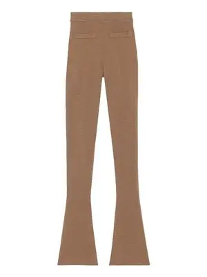 Saint Laurent Flared Pants In Wool - Chatain