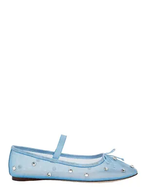 LOEFFLER RANDALL Leonie Crystal Mesh Ballet Flats Blue