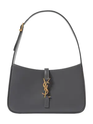 Saint Laurent SAINT LAURENT Le 5 À 7 Mini Leather Shoulder Bag Gray