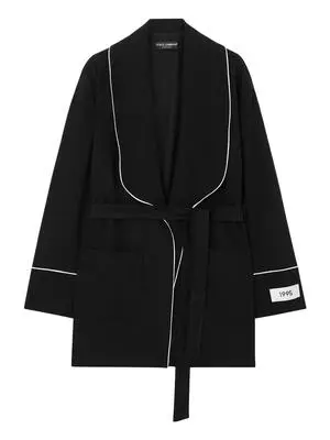 Dolce & Gabbana Belted Stretch-wool Jacket - Black
