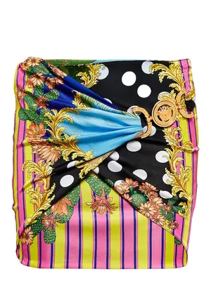 Versace Medusa Palm Springs Mini Wrap Skirt - Multicoloured