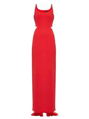Versace Medusa 95' Cutout Gown - Red
