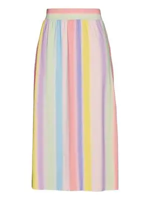 Onia Metallic Striped Stretch-jersey Midi Skirt - Multicolor