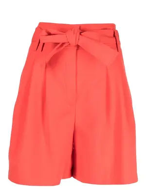 Sonia Rykiel Paris Belted High-waisted Shorts - Orange
