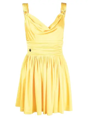 Philipp Plein Gathered Waist Mini Dress - Yellow
