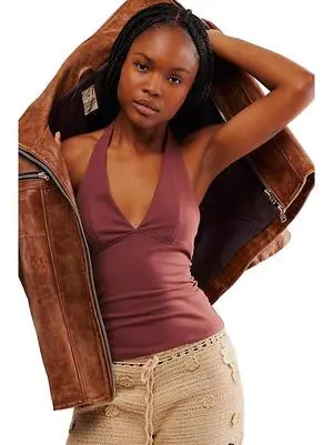 Free People Halter Neck Top Sable