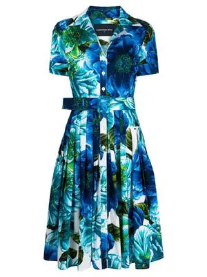 Samantha Sung Audrey Floral-print Dress - Blue