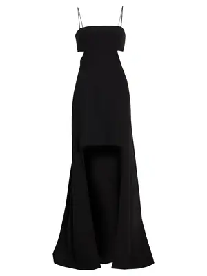 Halston Asher Asymmetric Gown - Black