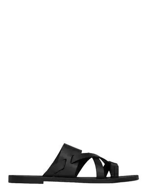 SAINT LAURENT Culver Mules In Smooth Leather