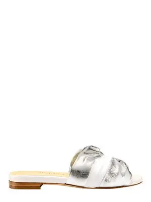Sarah Flint SARAH FLINT Arabesque Slides White And Silver Textured Nappa