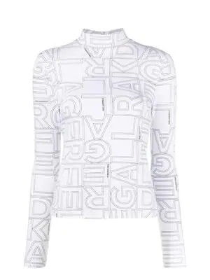 Karl Lagerfeld Logo-print High-neck T-shirt - White