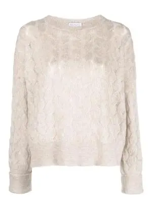 BRUNELLO CUCINELLI Cable-knit Long-sleeve Jumper