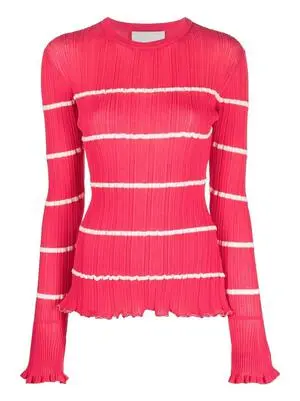 3.1 Phillip Lim Striped Ribbed-knit Top - Pink