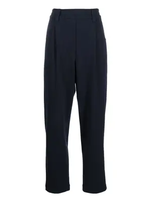 Brunello Cucinelli High-waisted Straight-leg Trousers - Blue