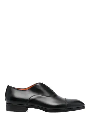 Santoni Leather Oxford Shoes - Black