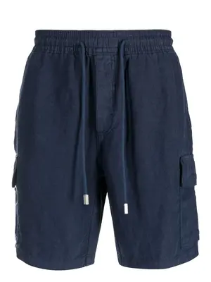 Vilebrequin Logo-patch Linen Shorts - Blue