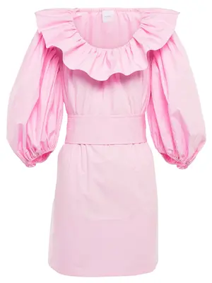 Patou Puff-sleeve Cotton Minidress - Pink