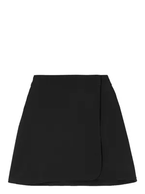 Emilio Pucci Crepe Mini Wrap Skirt - Black