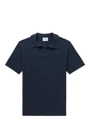 Nn07 Ryan 6311 Cotton And Linen-blend Polo Shirt - Blue