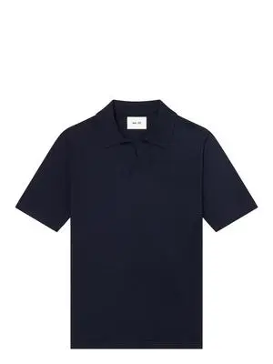 Nn07 Ryan 6311 Cotton And Linen-blend Polo Shirt - Blue