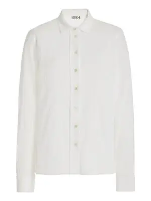 Eterne Jolene Cotton Button-Down Shirt Ivory